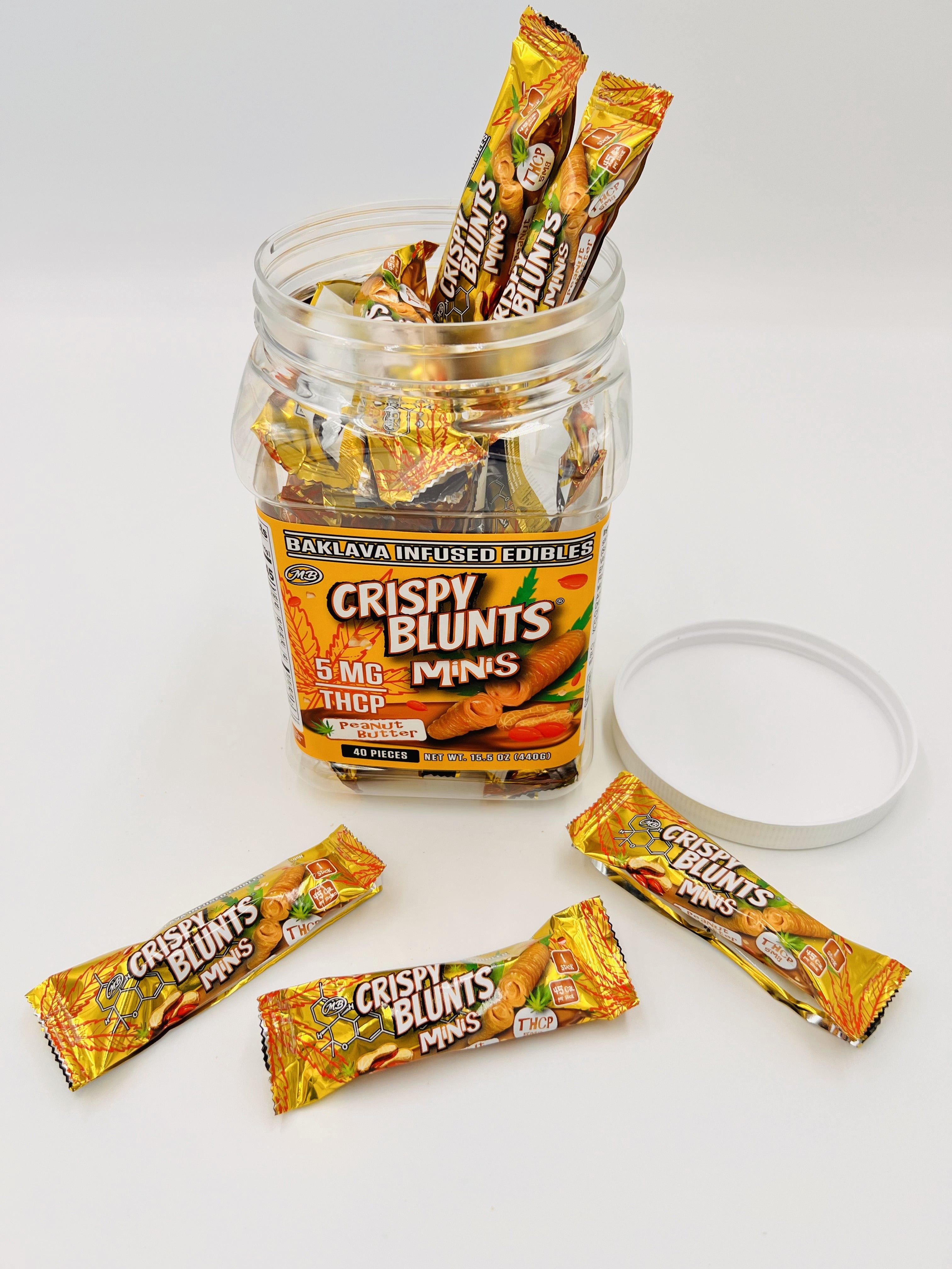 THCP minis 5mg each with Peanut Butter Crispy Blunts Cream Crispy Phyl ...