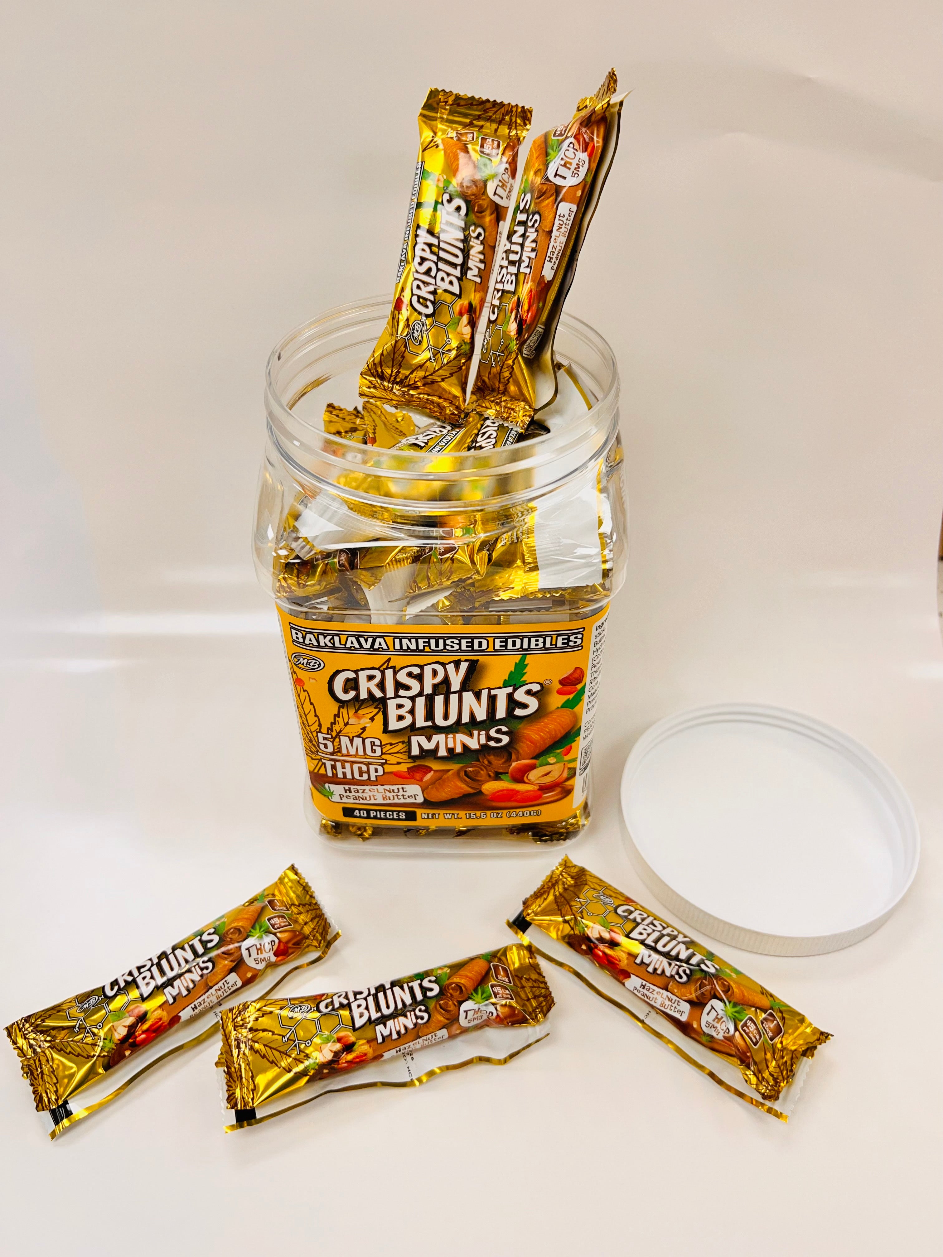 THCP minis 5mg each with Hazelnut Chocolate Peanut Butter Crispy Blunt ...