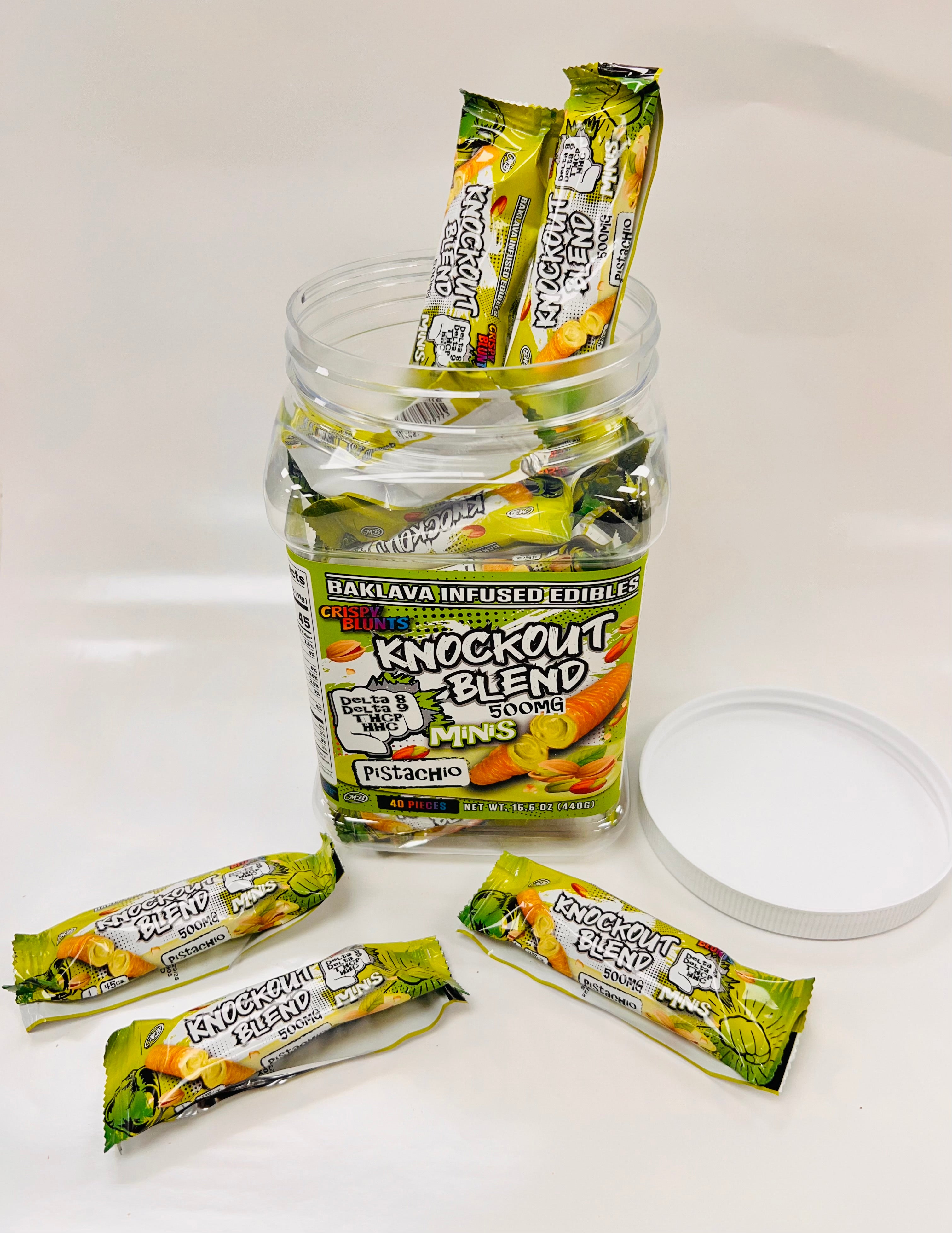 KO Knock Out minis 500mg each with Pistachio Crispy Blunts Cream Crisp ...