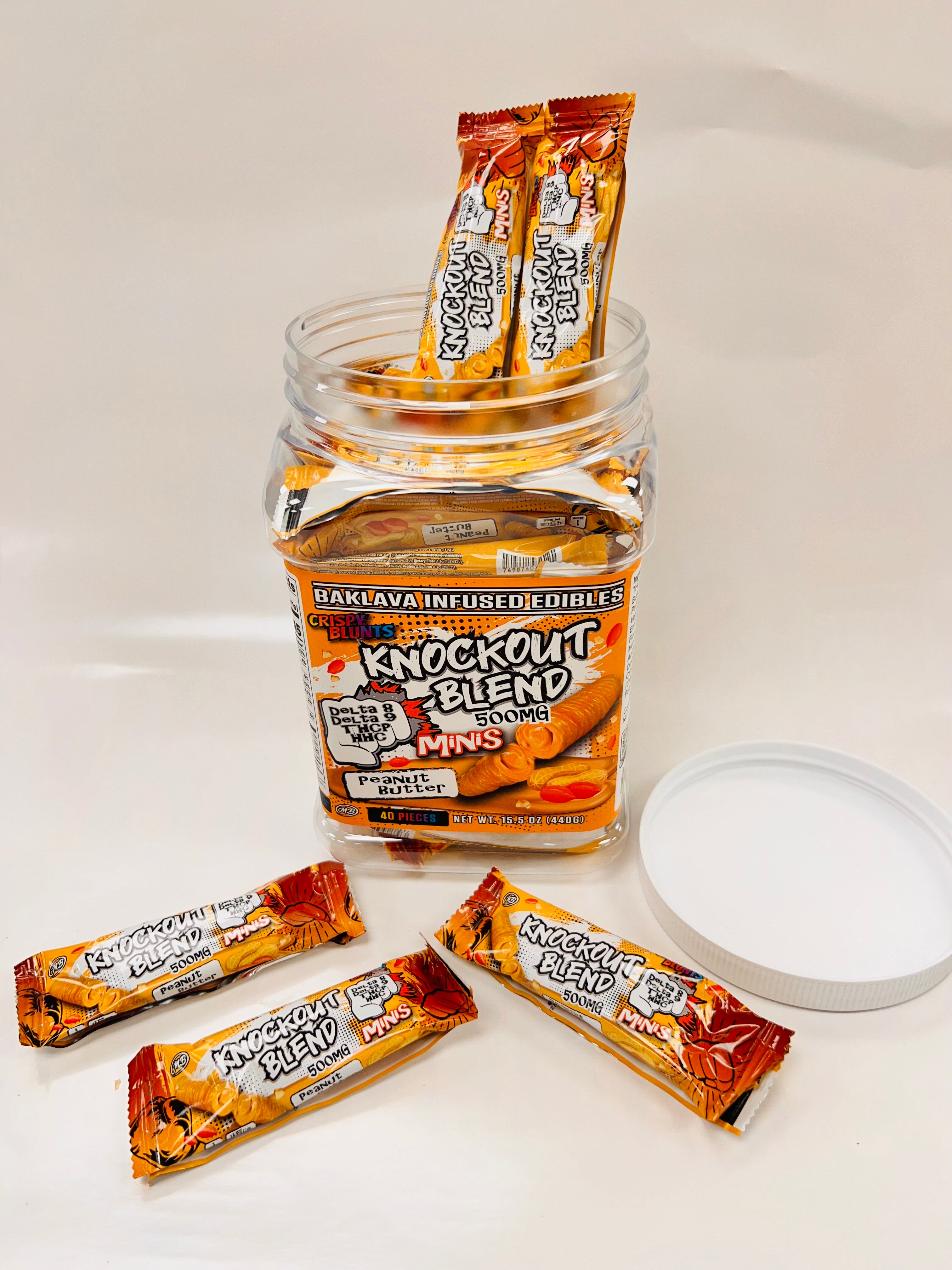 KO Knock Out minis 500mg each with Peanut Butter Crispy Blunts Cream C ...