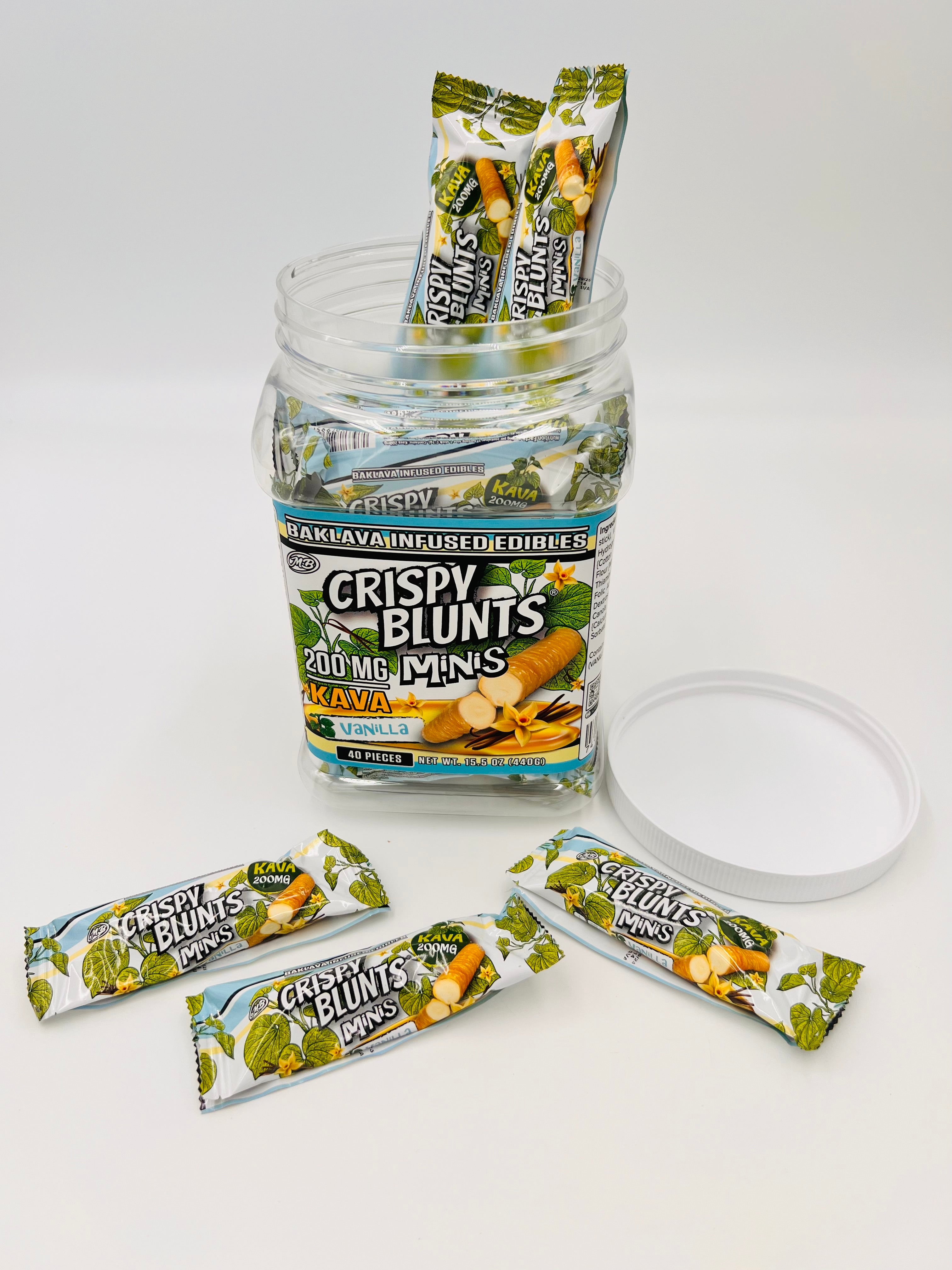 KAVA minis 200mg each with Vanilla Crispy Blunts Cream Crispy Phyllo D ...